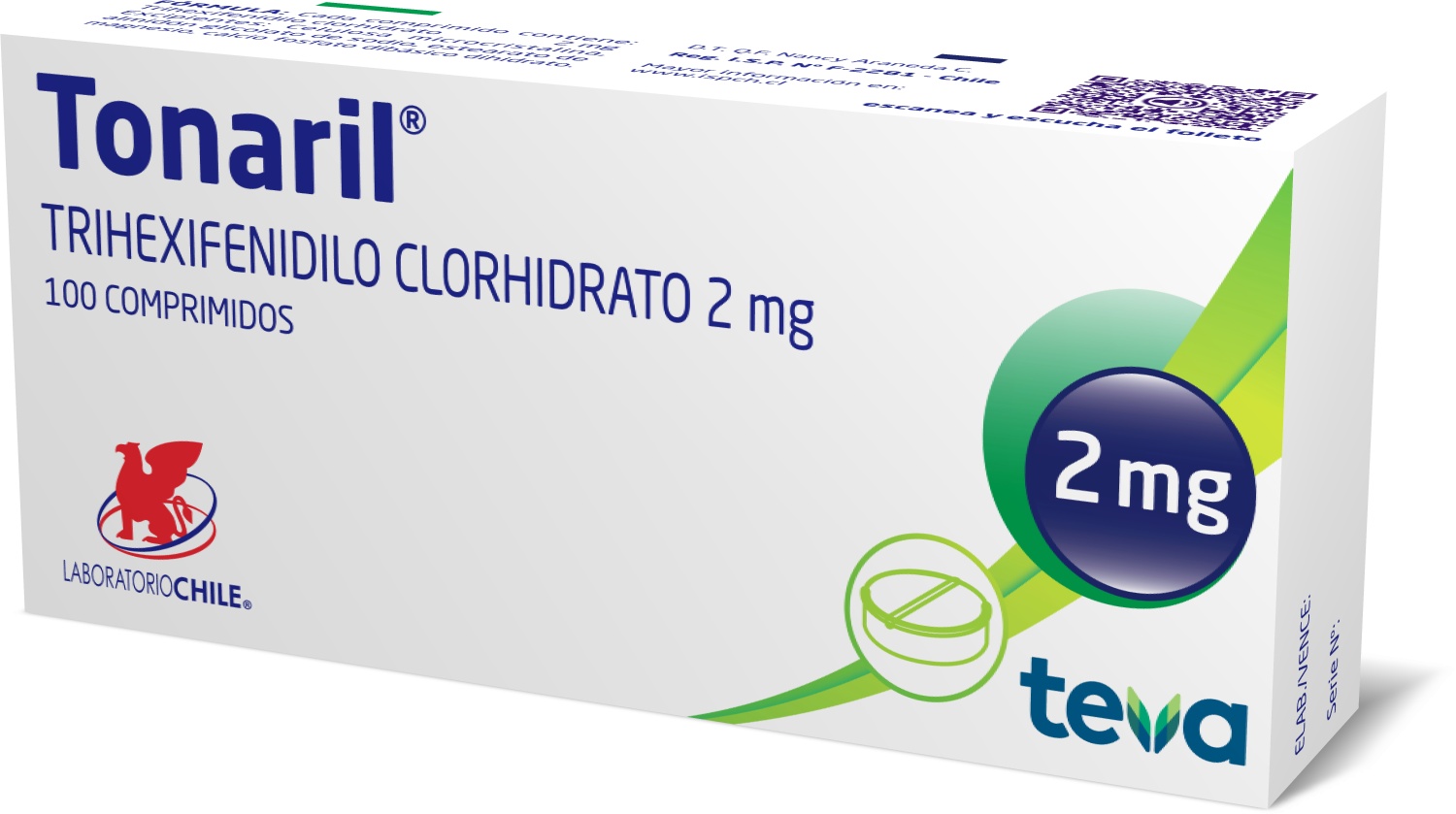 Tonaril 2 mg - Laboratorio Chile | Teva