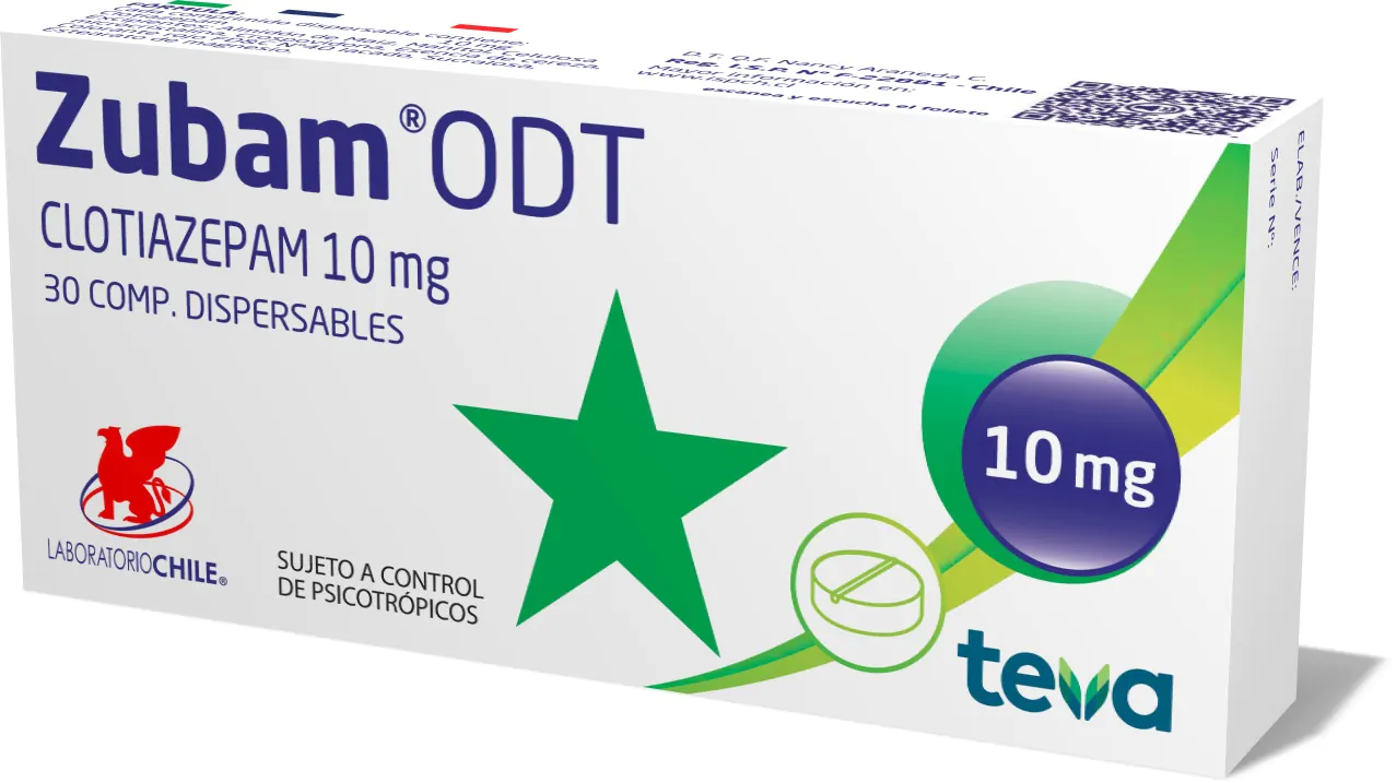 Zubam ODT 10 mg - Laboratorio Chile | Teva