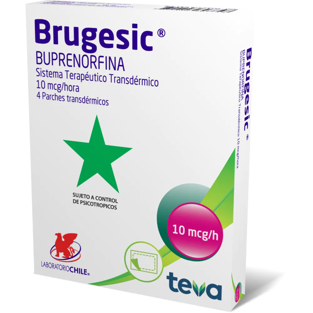 Brugesic 10 mcg/hora 4 Parches Transdérmicos - Laboratorio Chile | Teva